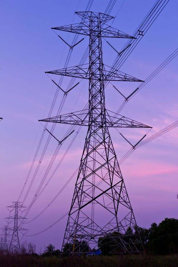 Electric High Voltage Power Post Stock Photo - Image of industry ...