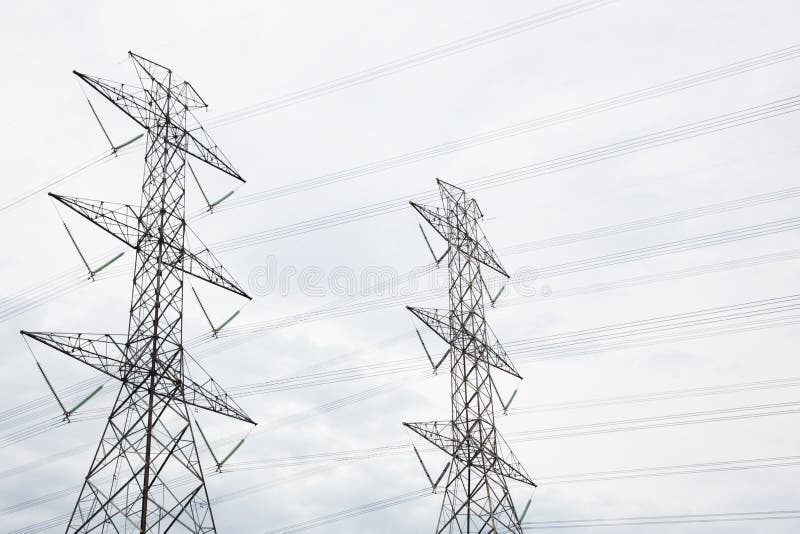 Electric High Voltage Power Post Stock Image - Image of supply, line ...