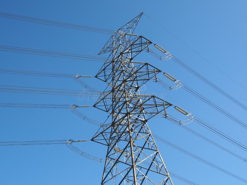 Electric High Voltage Power Post Stock Image - Image of infrastructure ...