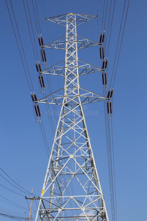 Electric power poles stock photo. Image of structure - 34873494