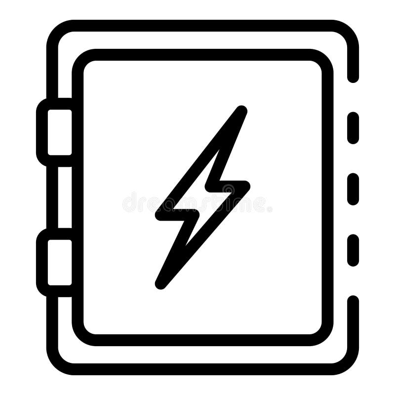 Electric Panel Box Icon, Outline Style Stock Vector - Illustration of ...