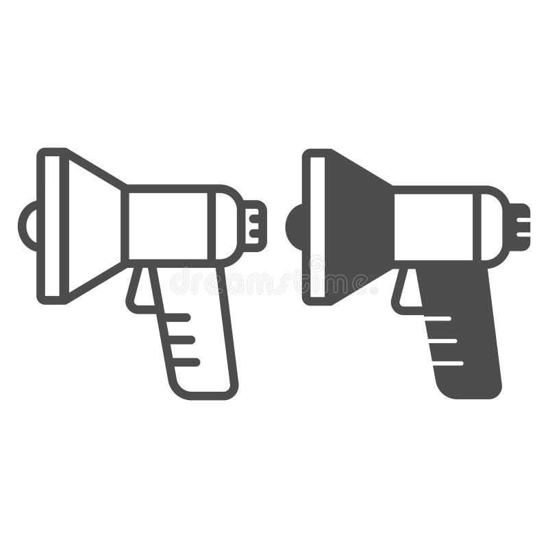 Electric Horn with Loudspeaker Line and Solid Icon, Advertizing Tool ...