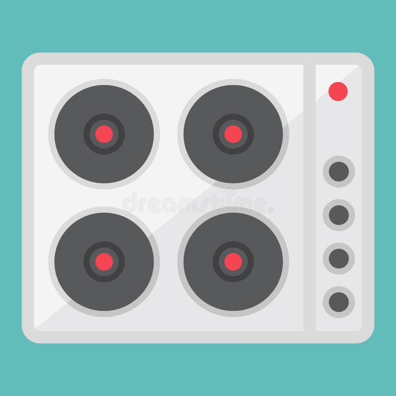 Electric Hot Plate Line Icon, Outline Vector Sign, Linear Style ...