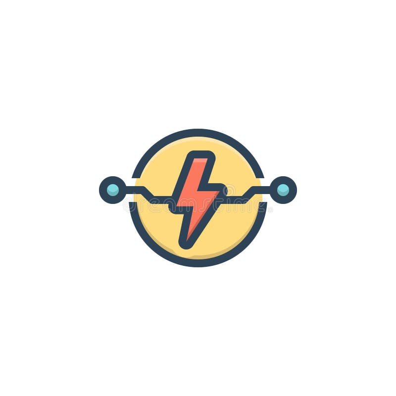 Color Illustration Icon for Electric, Power and Electricity Stock ...