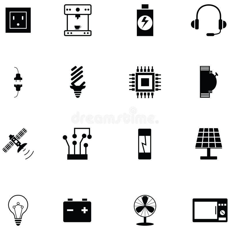 Electric icon set stock vector. Illustration of voltage - 120563612