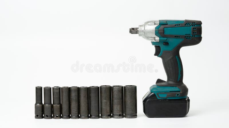 Electric Impact Wrench on White Background Stock Image - Image of heavy ...