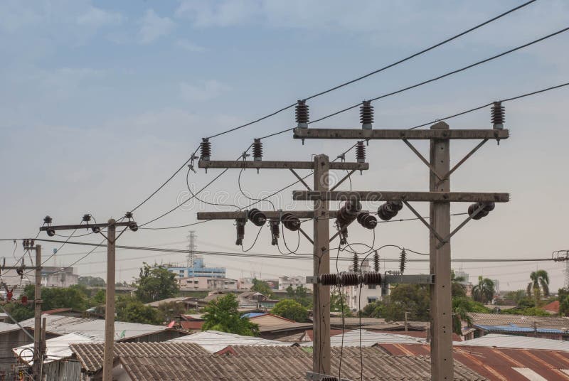 Electric Insulators on Pylon Stock Photo - Image of electricity, grid ...