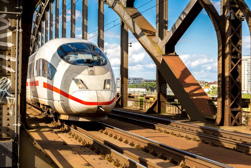 Electric InterCity Express in Frankfurt Stock Photo - Image of arriving ...