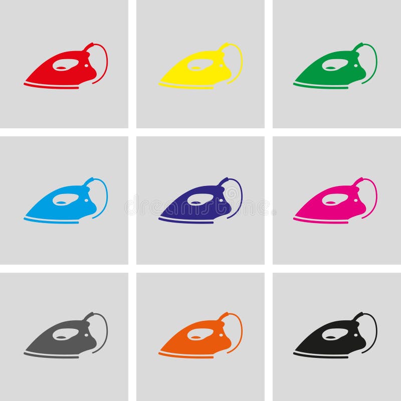 Electric Iron Icon Stock Vector Illustration Flat Design Stock Vector ...