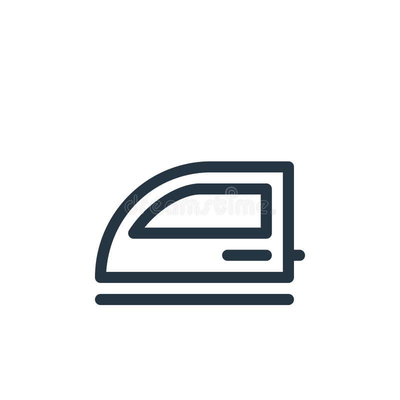 Electric Iron Vector Icon Isolated on White Background. Outline, Thin ...