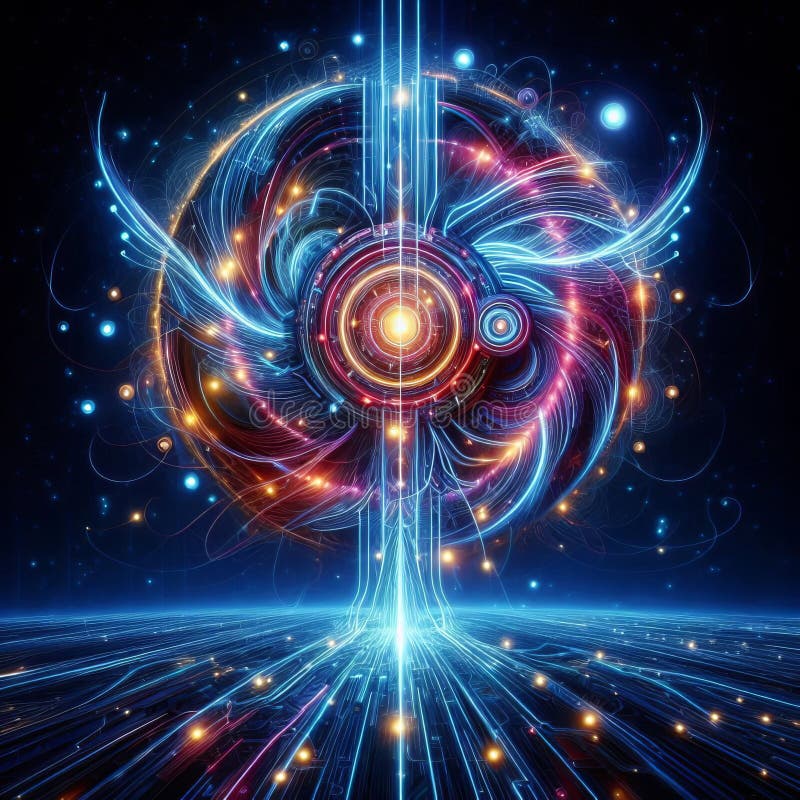 Electric Jets a Set of Glowing Electric Jets that Propel Energy Stock ...