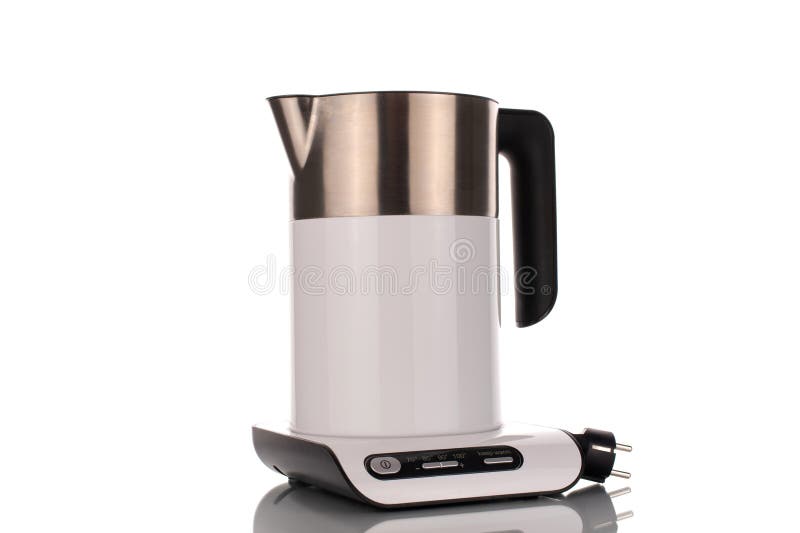 One Electric Kettle, Close-up, Isolated on a White Background. Stock ...