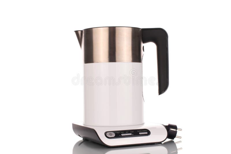 One Electric Kettle, Close-up, Isolated on a White Background. Stock ...