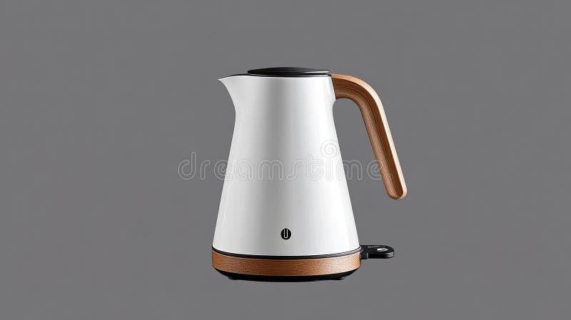 This Electric Kettle Features a Stylish Bamboo Handle and Matte White ...
