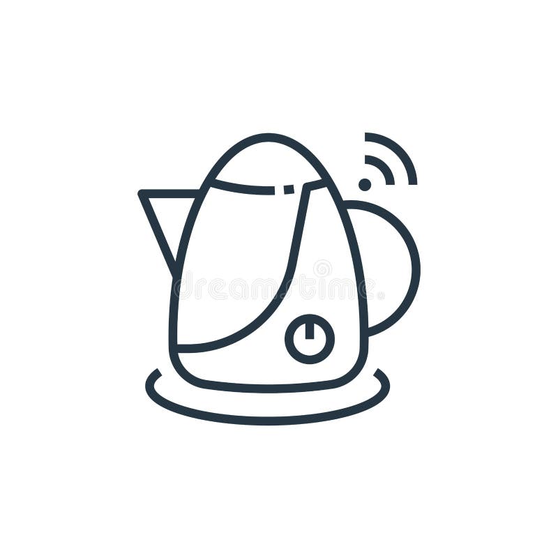 Electric Kettle Icon Vector from Smart Home Concept. Thin Line ...