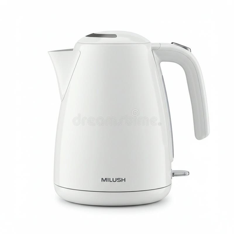 Electric Kettle with a Modern Design, Featuring a Smooth, White ...