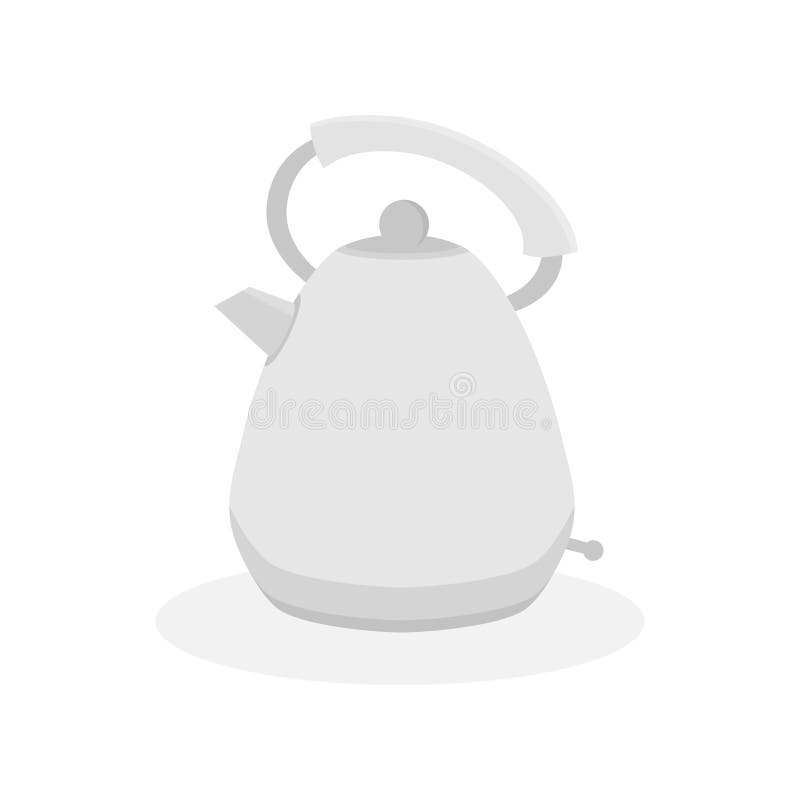 The Electric Kettle is a Rounded Shape of Gray Color with a Simple ...