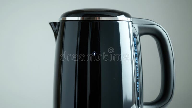 Black Electric Kettle on Table Stock Photo - Image of utensils ...