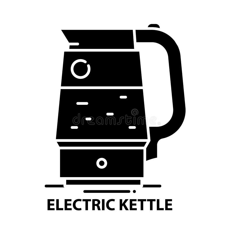 Electric Kettle Symbol Icon, Black Vector Sign with Editable Strokes ...
