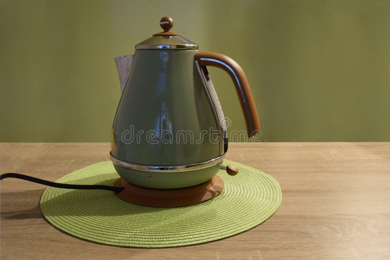 An Electric Kettle is on the Table Stock Image - Image of black, water ...