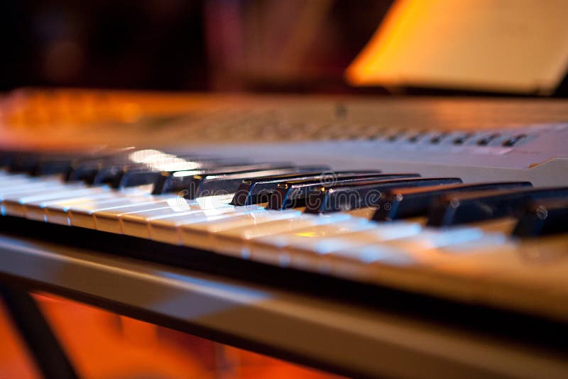 Electric keyboard close up stock photo. Image of audio - 107154024