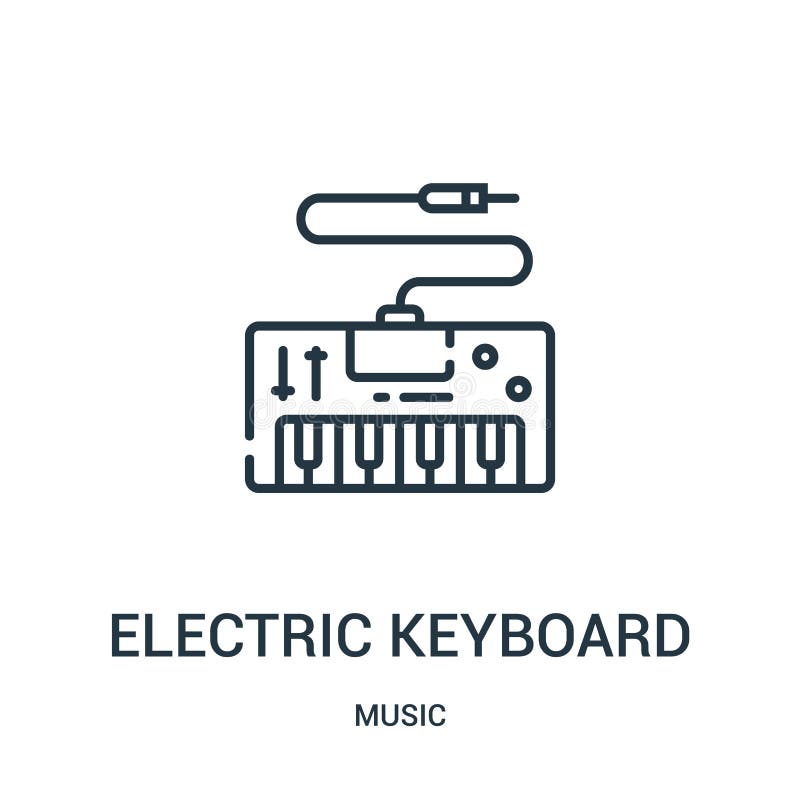Electric Keyboard Icon Vector from Music Collection. Thin Line Electric ...