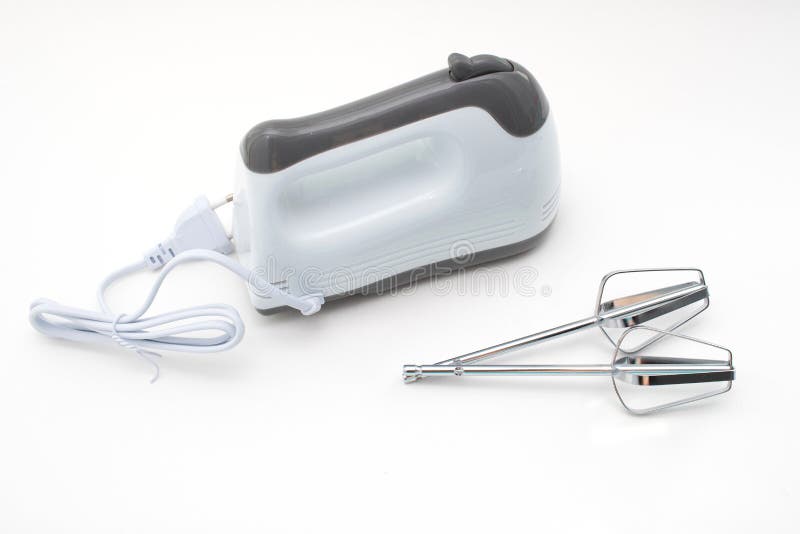 Electric Kitchen Hand Mixer Isolated on White. Stock Image - Image of ...