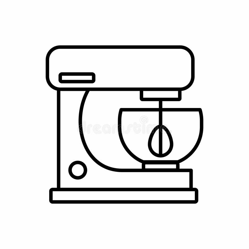 Electric Kitchen Mixer Outline Vector Icon Stock Vector - Illustration ...