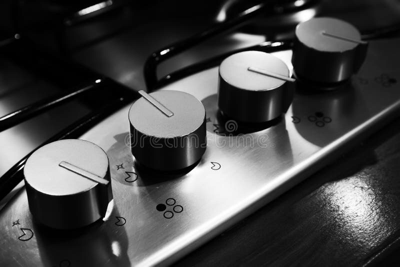 Electric Kitchen Stove Control Switch Stock Image - Image of machine ...