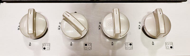 Electric Kitchen Stove Control Switch, Black and White Stock Image ...