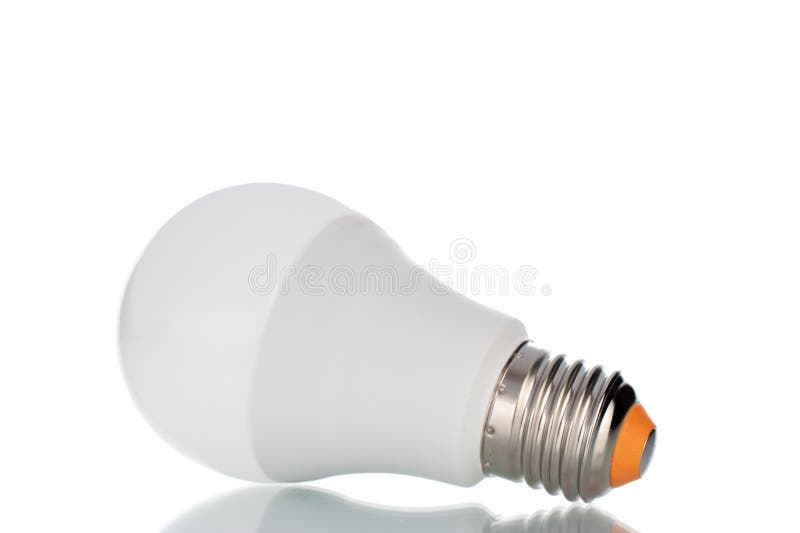 One Electric Light Bulb, Close-up, Isolated on White. Stock Image ...