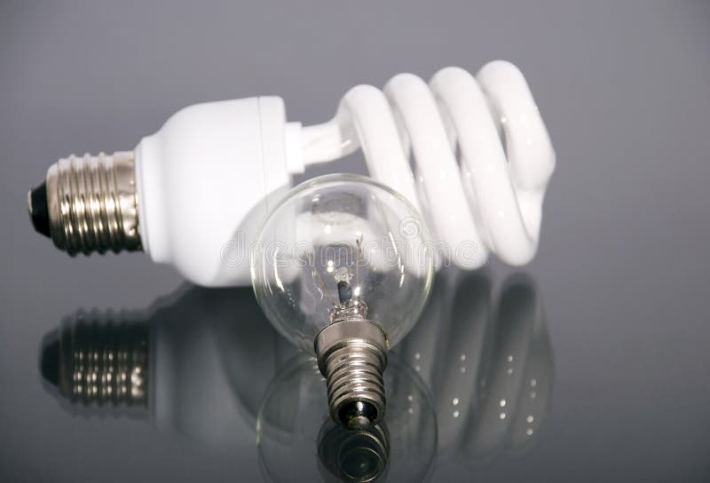 Electric Lamp and Luminescent Lamp Stock Image - Image of watt, energy ...