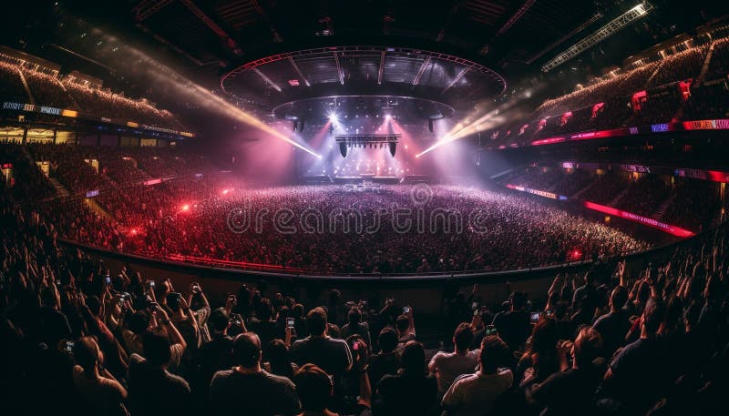 Electric Lamps Glow, Illuminating the Modern Stage Generated by AI ...