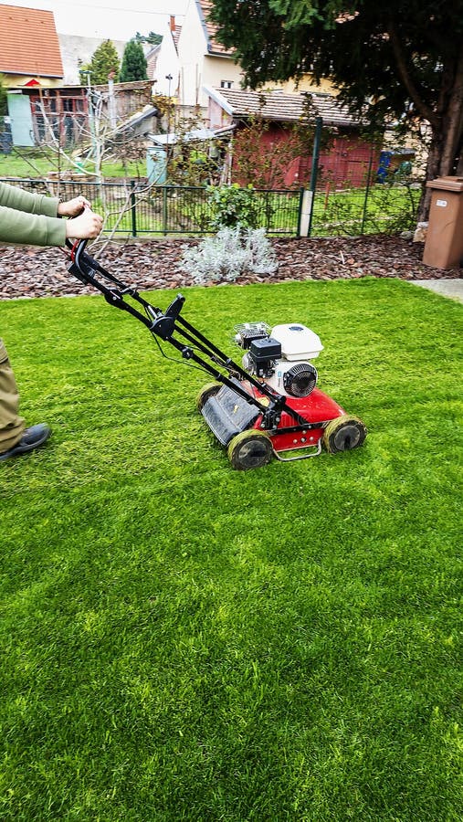 Electric Lawn Mower Machine Garden Grass Care Theme Stock Photos - Free & Royalty-Free Stock ...