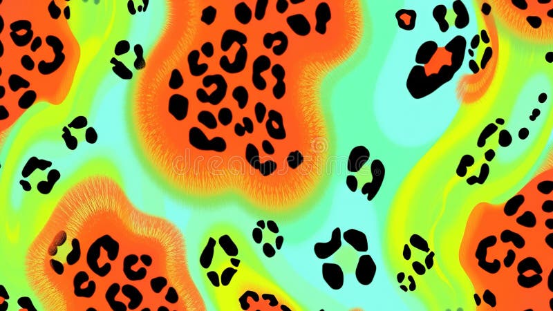 Electric Leopard Print Pattern on a Vibrant Abstract Background Perfect ...