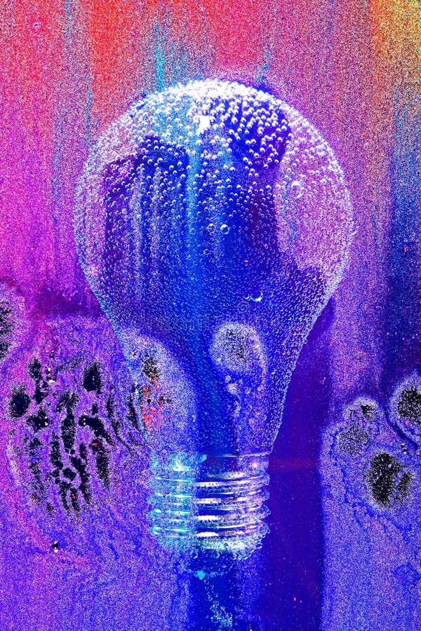 Electric Light Bulb In Abstract Painting Stock Illustration ...