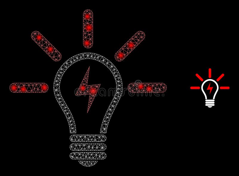 Electric Light Bulb - Bright Web Network with Lightspots Stock Vector ...