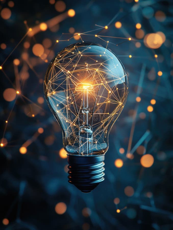 Electric Light Bulb Connected Dots Stock Photos - Free & Royalty-Free ...
