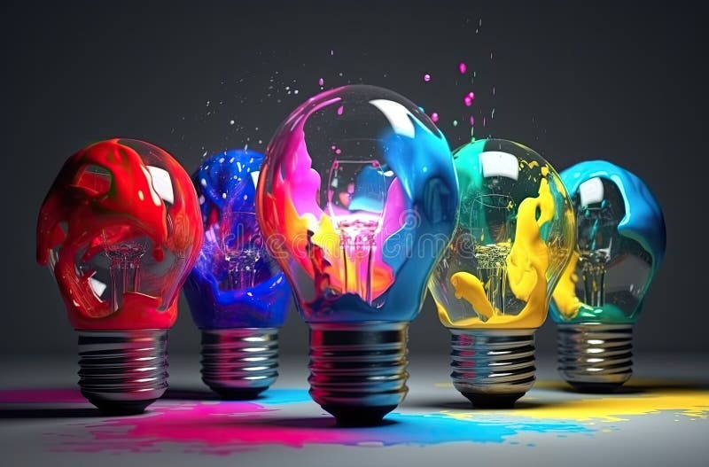 Electric Light Bulb Exploding with Paint and Glass, a Creative Idea ...