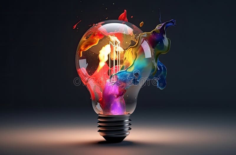 Electric Light Bulb Exploding with Paint and Glass, a Creative Idea ...