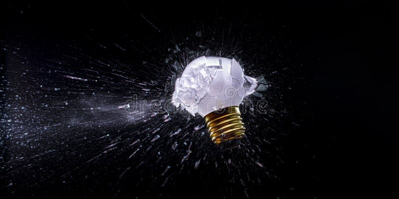 Electric Light Bulb Explosion Stock Photo - Image of failure, collision ...