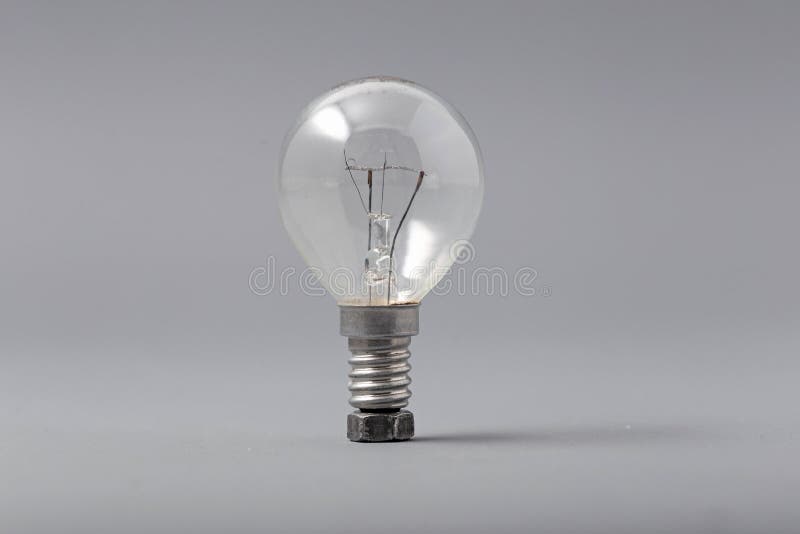 Electric Light Bulb On A Gray Background Stock Image - Image of ...