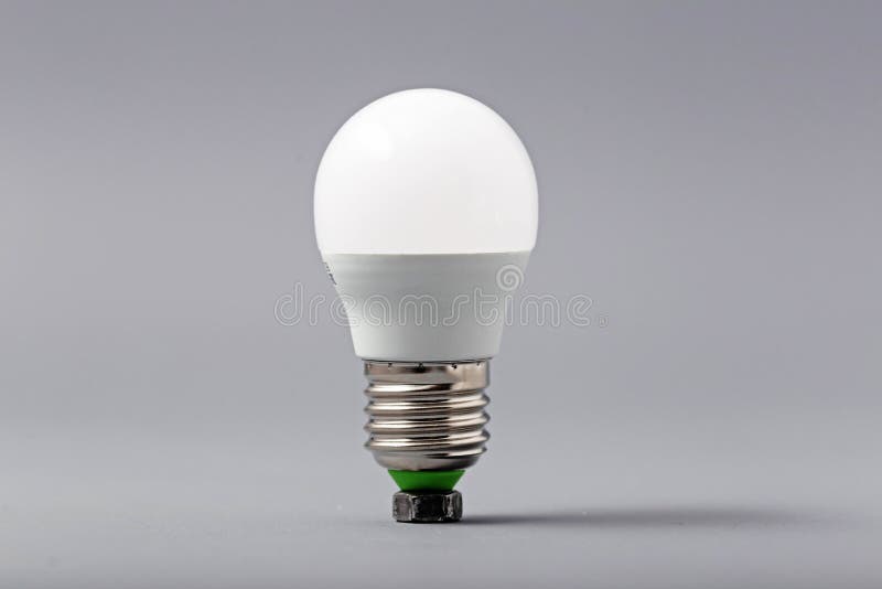 Electric Light Bulb on a Gray Background Stock Image - Image of ...