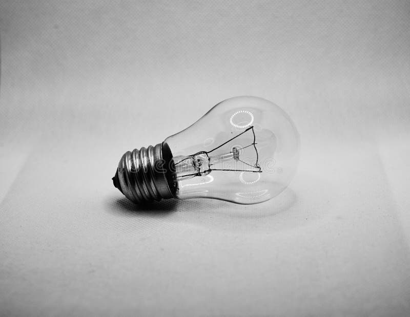Electric Light Bulb on Gray Background Stock Photo - Image of ...