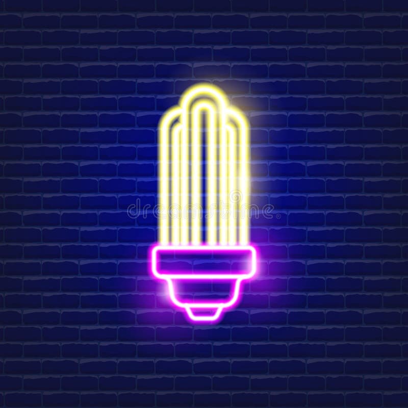 Electric Light Bulb Neon Icon. Electricity Concept Stock Vector ...