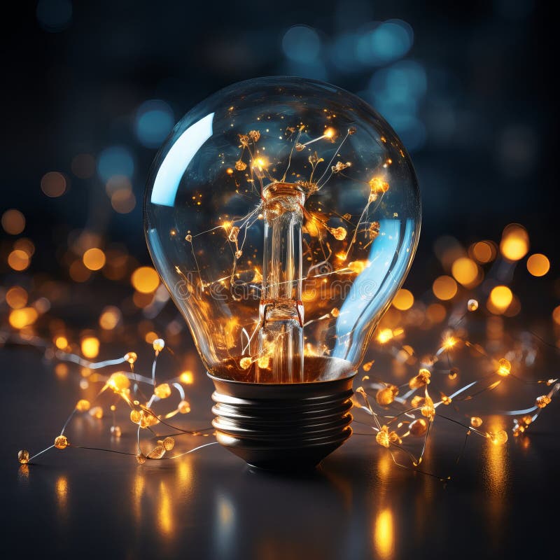 Electric Light Bulb on a Plain Background. Concept: Symbol of Ideas and ...