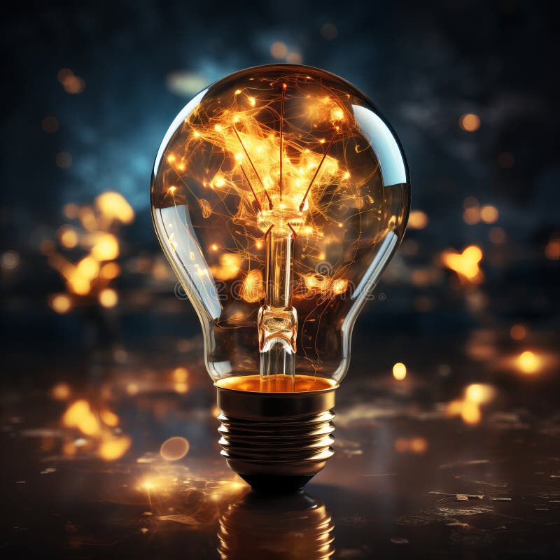 Electric Light Bulb on a Plain Background. Concept: Symbol of Ideas and ...