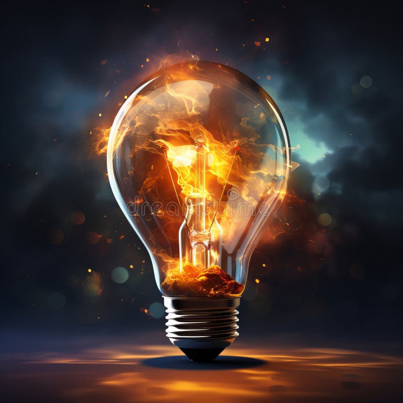 Electric Light Bulb on a Plain Background. Concept: Symbol of Ideas and ...