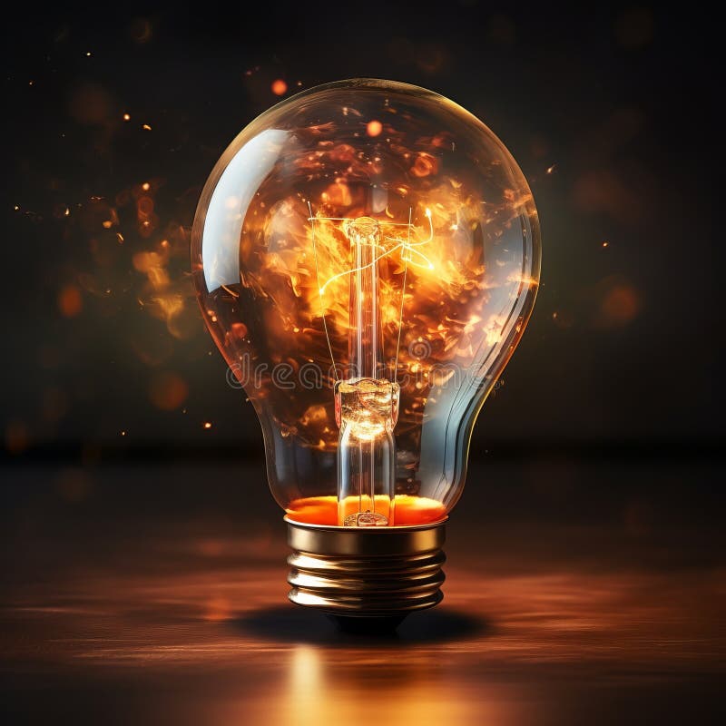 Electric Light Bulb on a Plain Background. Concept: Symbol of Ideas and ...