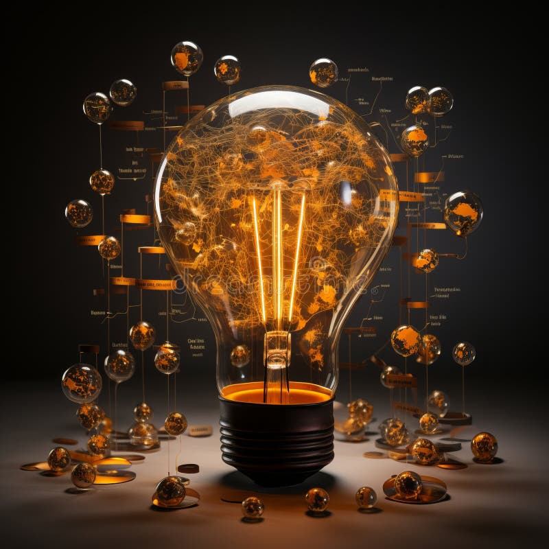 Electric Light Bulb on a Plain Background. Concept: Symbol of Ideas and ...